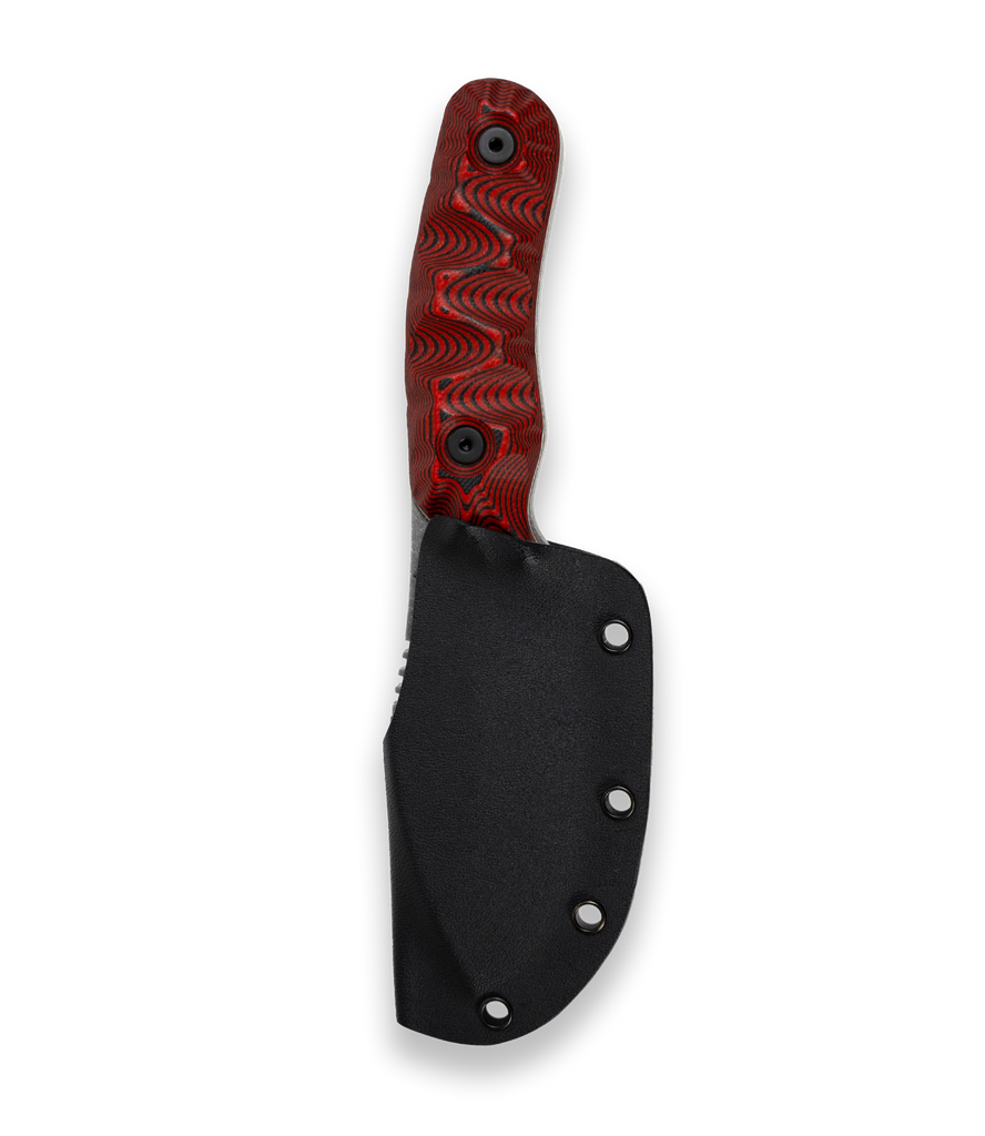 The Scar (Stonewashed - Black & Red G10 w/ white spacer) – DMO Knives